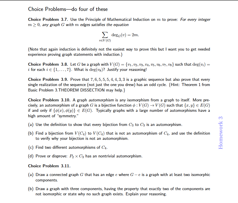 Solved Choice Problems-do four of these Choice Problem 3.7. | Chegg.com