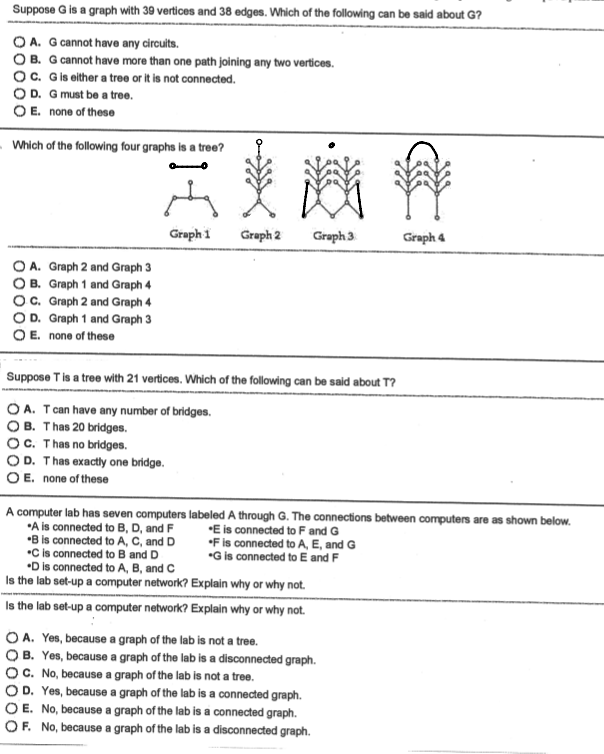 Solved Suppose G is a graph with 39 vertices and 38 edges. | Chegg.com