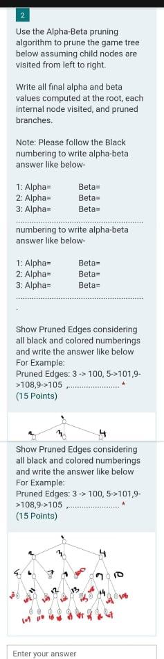 Solved Use the Alpha-Beta pruning algorithm to prune the | Chegg.com