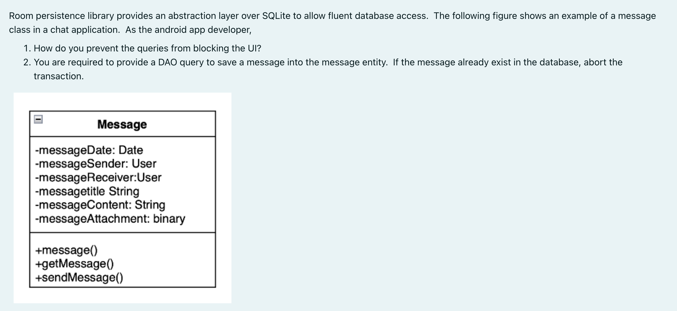 Solved Room persistence library provides an abstraction | Chegg.com