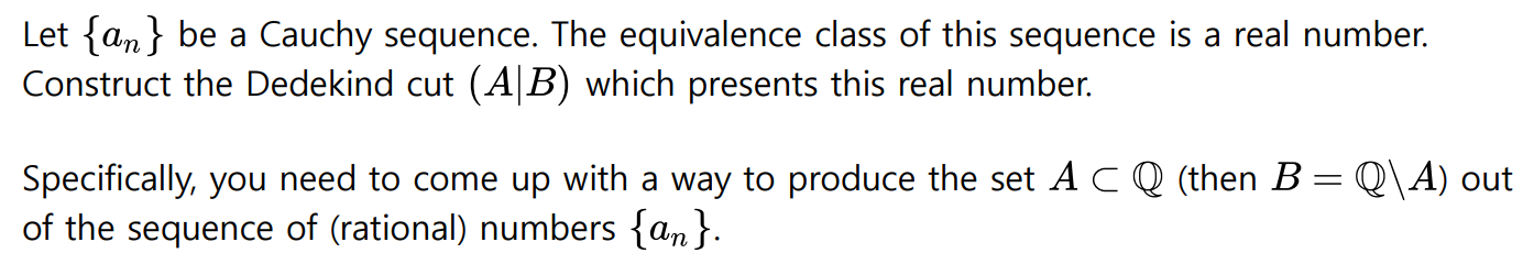 Solved Let {an} be a Cauchy sequence. The equivalence class | Chegg.com