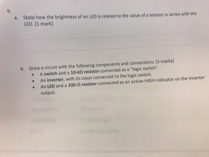 Solved 9. State how the brightness of an LED is related to | Chegg.com