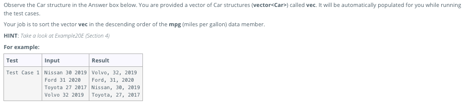 Solved Observe the Car structure in the Answer box below. | Chegg.com