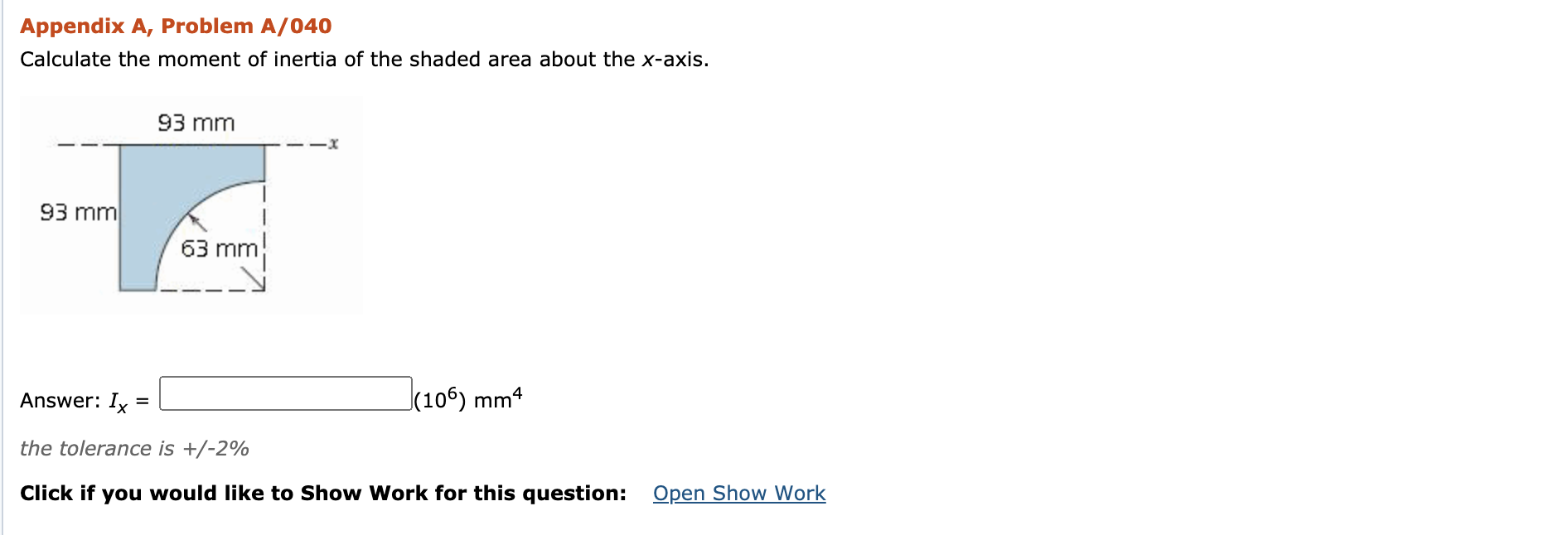 Solved Appendix A, Problem A/040 Calculate the moment of | Chegg.com