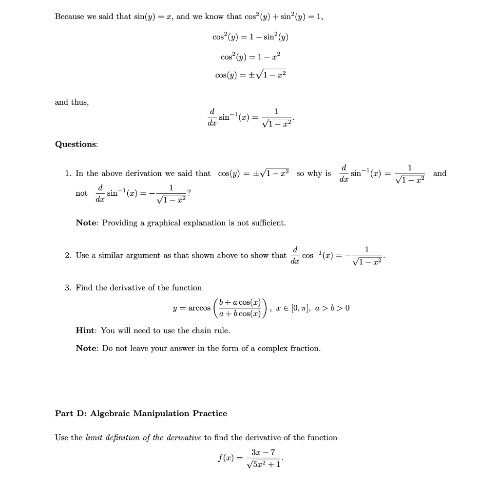 Solved h+0 PART B: Product and Quotient Rule Consider the | Chegg.com