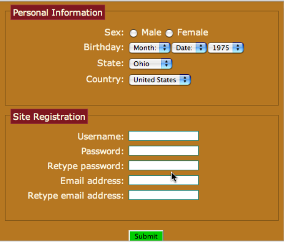 Solved Personal Information Sex: Male Female Birthday: | Chegg.com