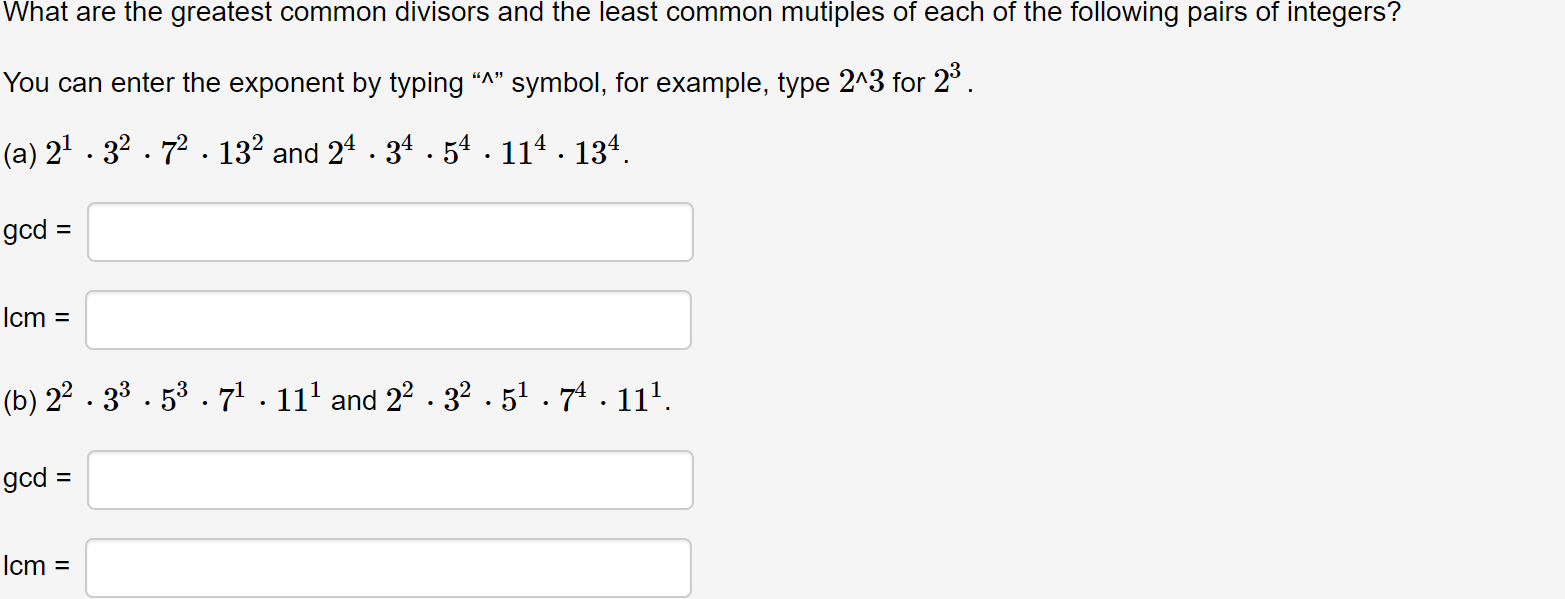 Solved What Are The Greatest Common Divisors And The Least