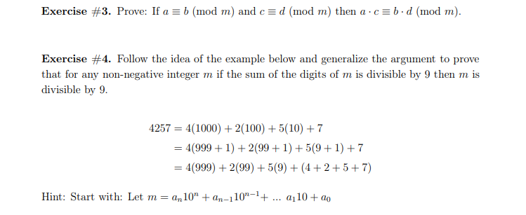 Solved Exercise 3 Prove If A B Mod M And C D Mod M 4847