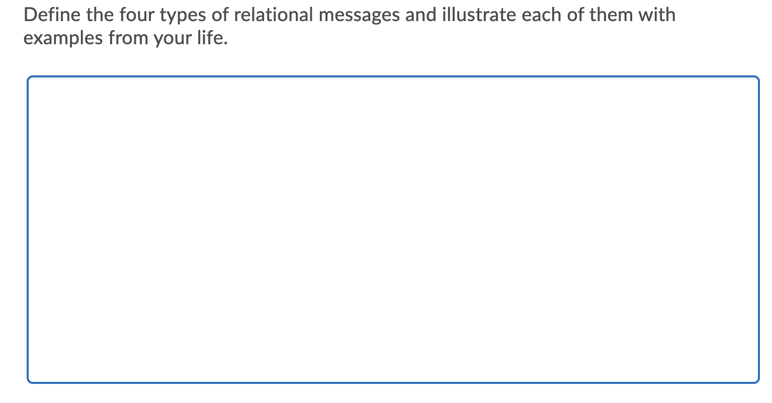 Solved Define the four types of relational messages and | Chegg.com
