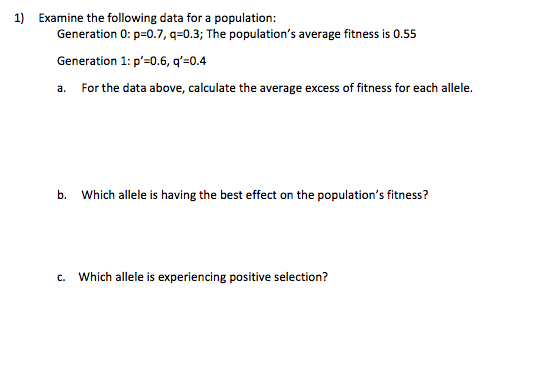 Solved 1) Examine the following data for a population: | Chegg.com