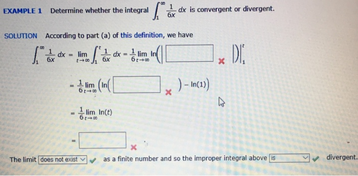 Solved EXAMPLE 1 Determine whether the integral dx is | Chegg.com