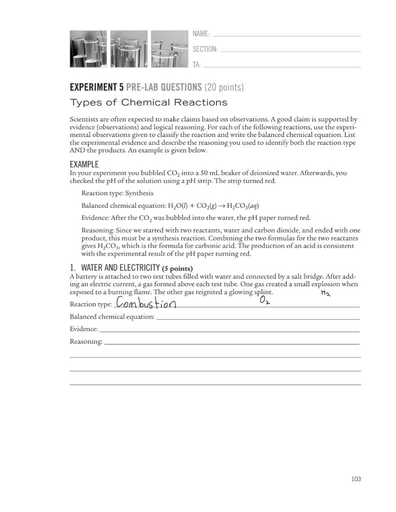 Solved EXPERIMENT 5 PRE-LAB QUESTIONS (20 points) Types of | Chegg.com