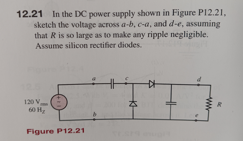 Solved 12.21 In the DC power supply shown in Figure P12.21, | Chegg.com