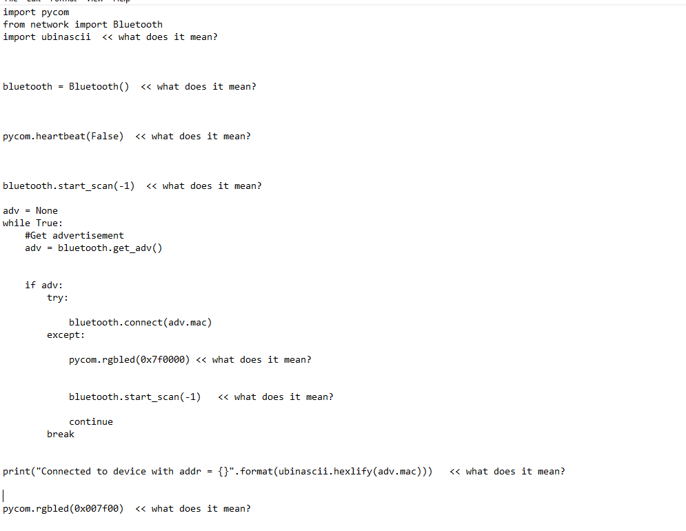 Solved import pycom from network import Bluetooth import | Chegg.com