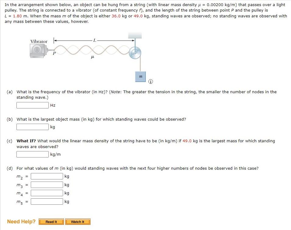 Solved In the arrangement shown below, an object can be hung | Chegg.com