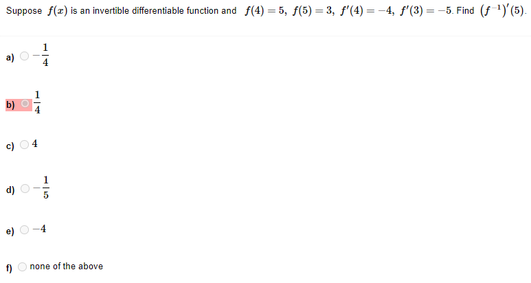 Solved Suppose f(x) is an invertible differentiable function | Chegg.com