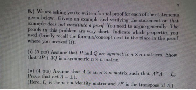 Solved 3 8.) We are asking you to write a formal proof for | Chegg.com