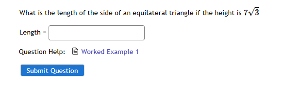 Solved What is the length of the side of an equilateral | Chegg.com