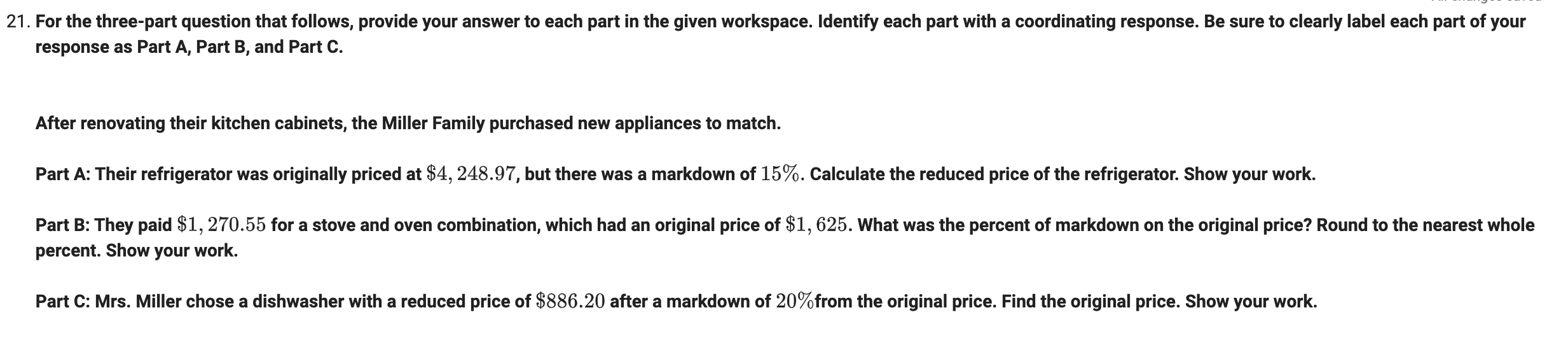 Solved 21. For the three-part question that follows, provide | Chegg.com