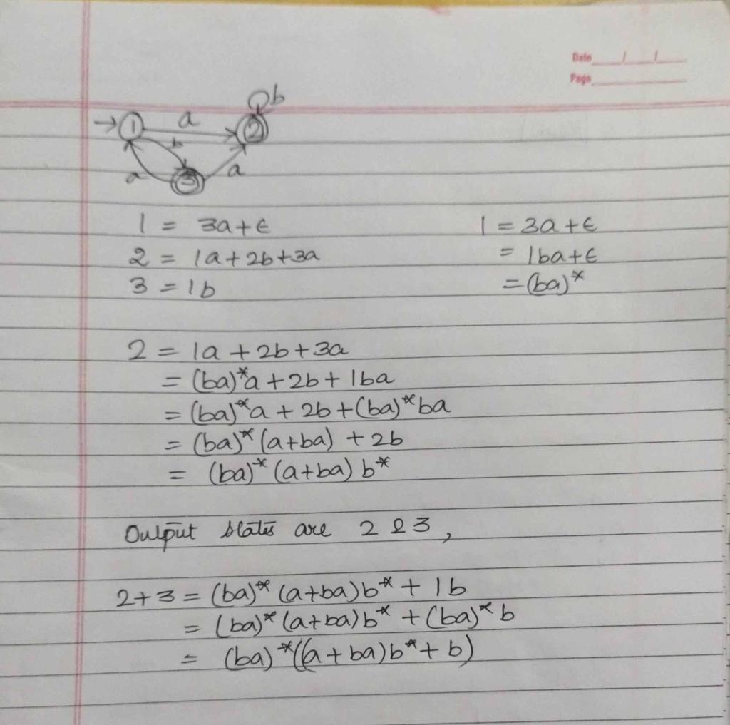 Solved convert the DFA shown to its regular expression using | Chegg.com