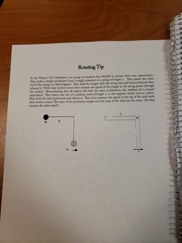 Solved Rotating Tip In the Physics 123 Laboratory one group | Chegg.com