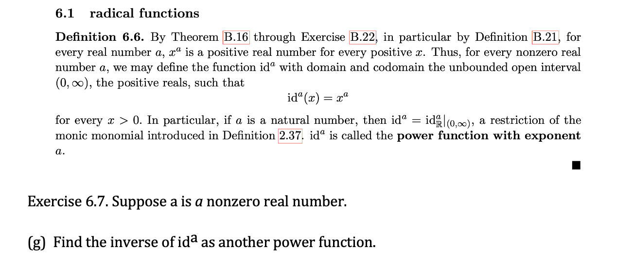Solved 6.1 radical functions Definition 6.6. By Theorem B.16 | Chegg.com