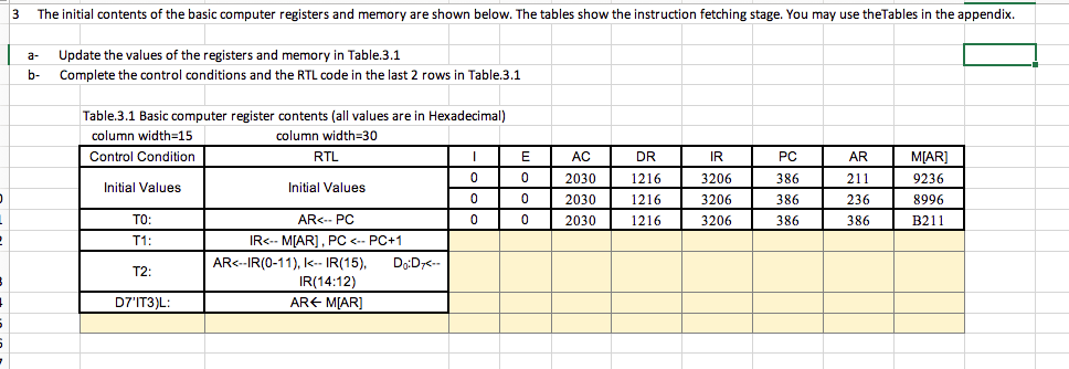 3 The initial contents of the basic computer | Chegg.com