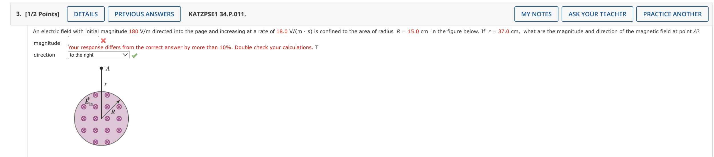 Solved magnitude 20 direction Your response differs from the | Chegg.com