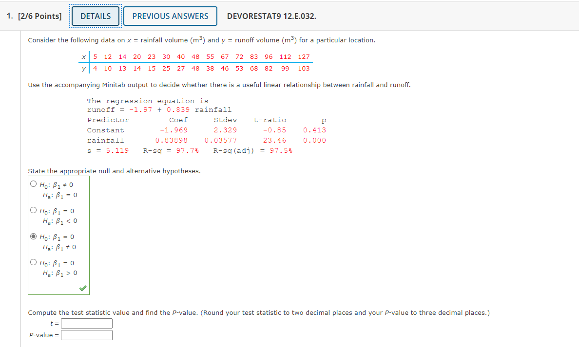 Solved 1. [2/6 Points] DETAILS PREVIOUS ANSWERS DEVORESTAT9 | Chegg.com