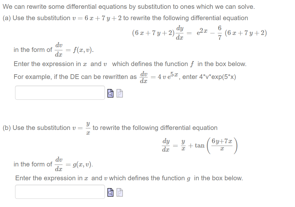 Solved Ne can rewrite some differential equations by | Chegg.com