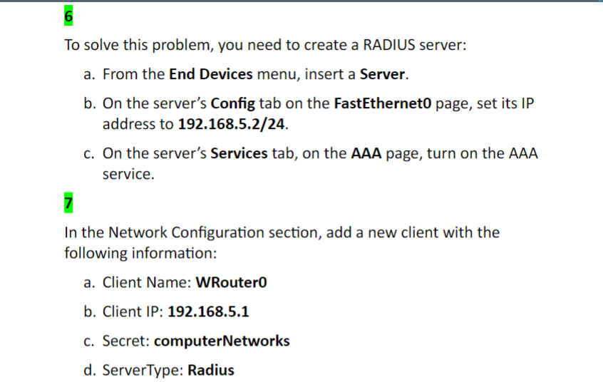 Solved Configure RADIUS in Packet Tracer In this project, | Chegg.com