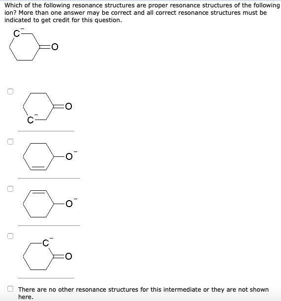 Solved Which of the following resonance structures are | Chegg.com