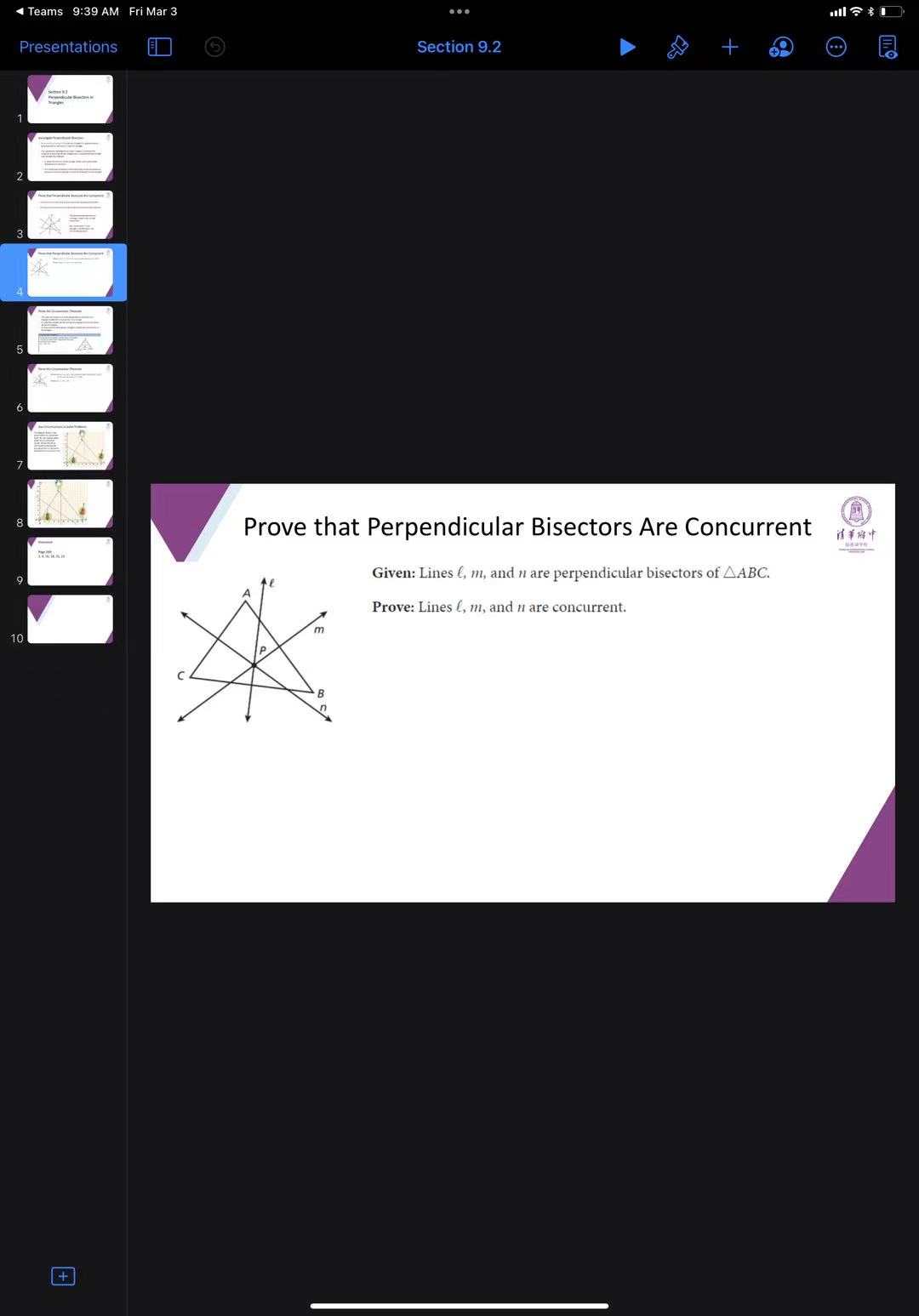 Solved Prove that Perpendicular Bisectors Are Concurrent | Chegg.com