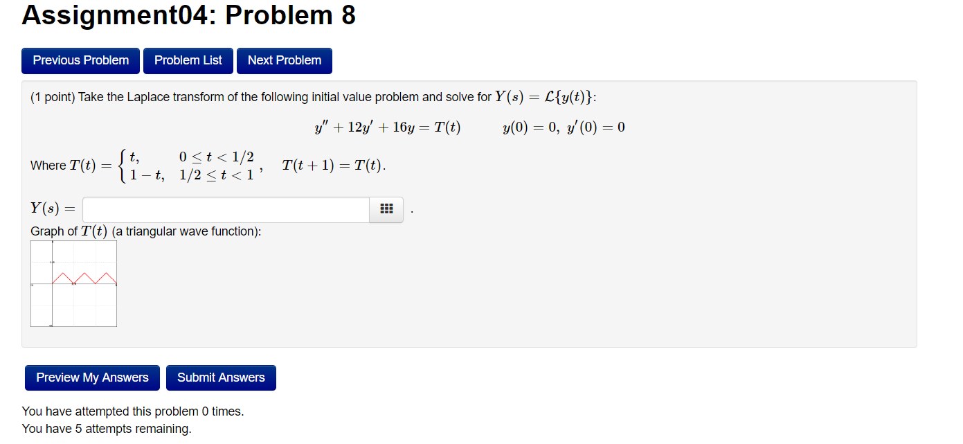 Solved Assignment04 Problem 8 Previous Problem Problem List
