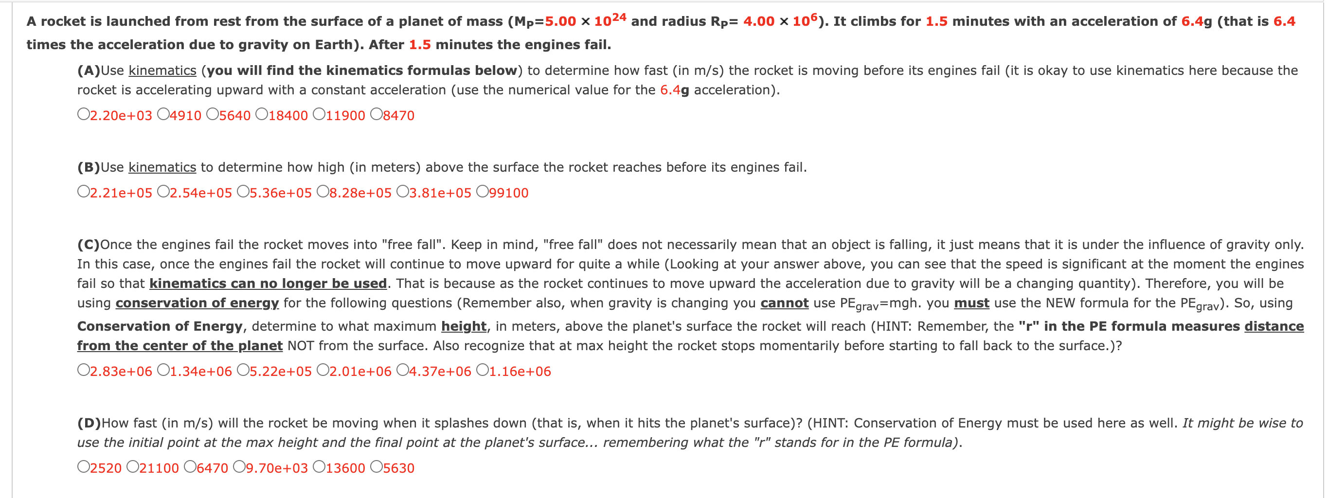 Solved A rocket is launched from rest from the surface of a | Chegg.com