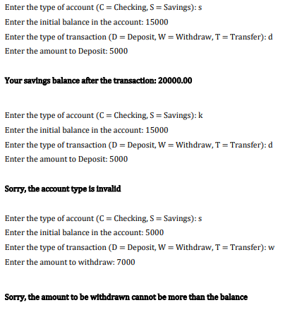 Solved 1) BankTransactlon.py (50 Points) Write a program to | Chegg.com