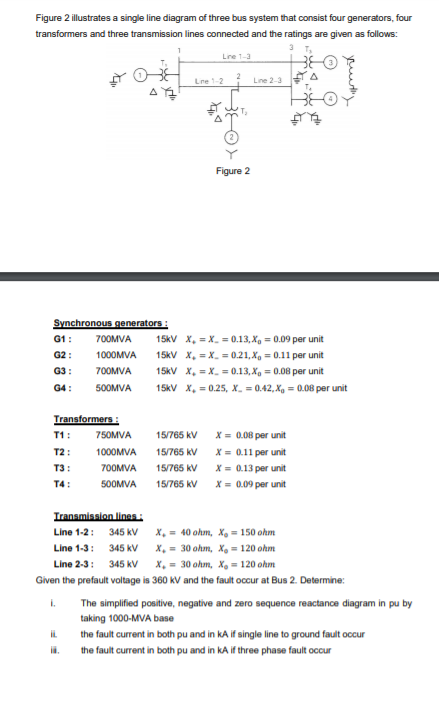 Solved Figure 2 illustrates a single line diagram of three | Chegg.com