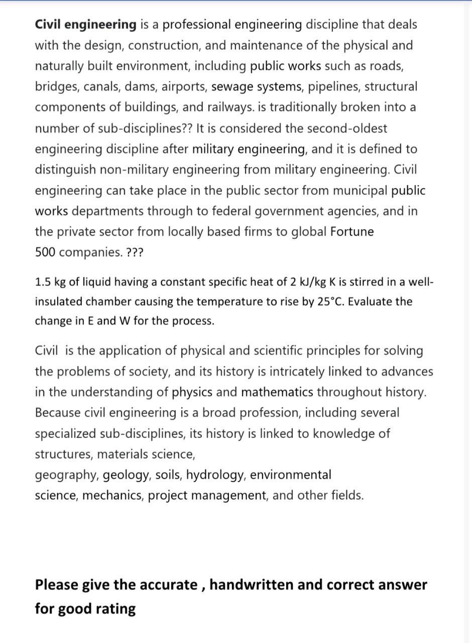 Solved Civil engineering is a professional engineering | Chegg.com