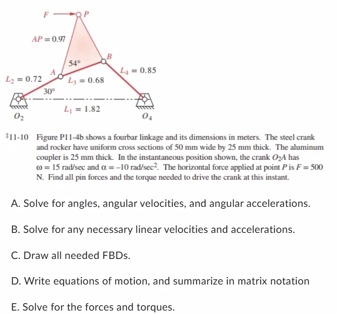Solved A. ﻿Solve for angles, angular velocities, and angular | Chegg.com