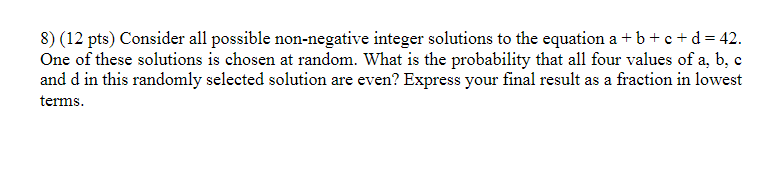 Solved Consider all possible non-negative integer solutions | Chegg.com