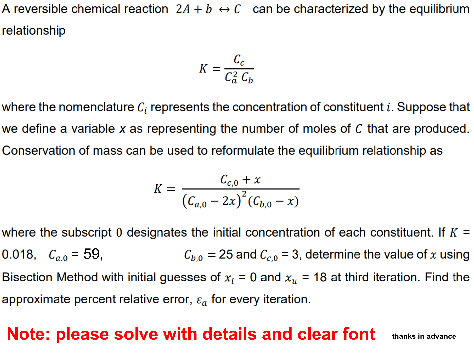 Solved A reversible chemical reaction 2A + b + C can be | Chegg.com