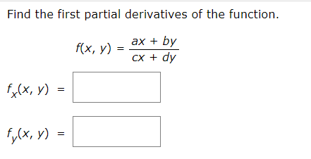 Solved Find the first partial derivatives of the function. | Chegg.com