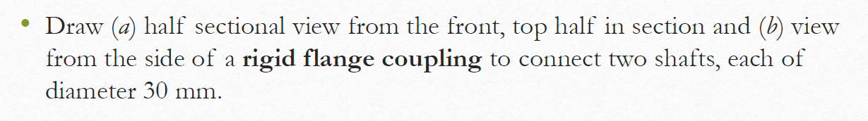 Solved • Draw (a) half sectional view from the front, top | Chegg.com