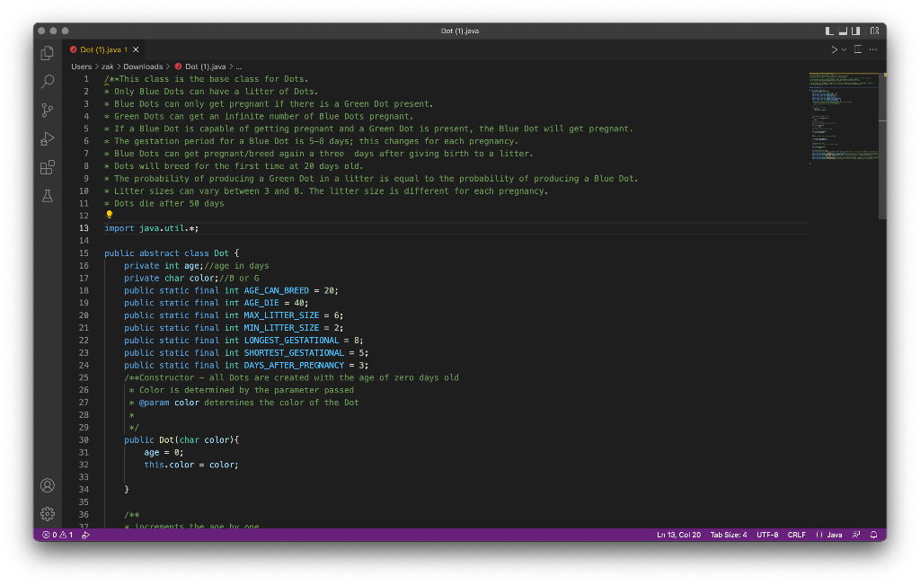 Solved DotSimulation You will have an abstract class called | Chegg.com