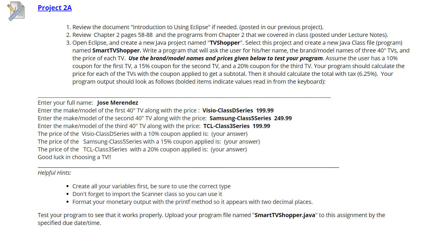 Solved Project 2A 1. Review the document "Introduction to | Chegg.com
