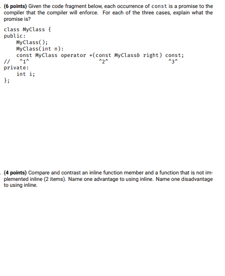 Solved (6 points) Given the code fragment below, each | Chegg.com