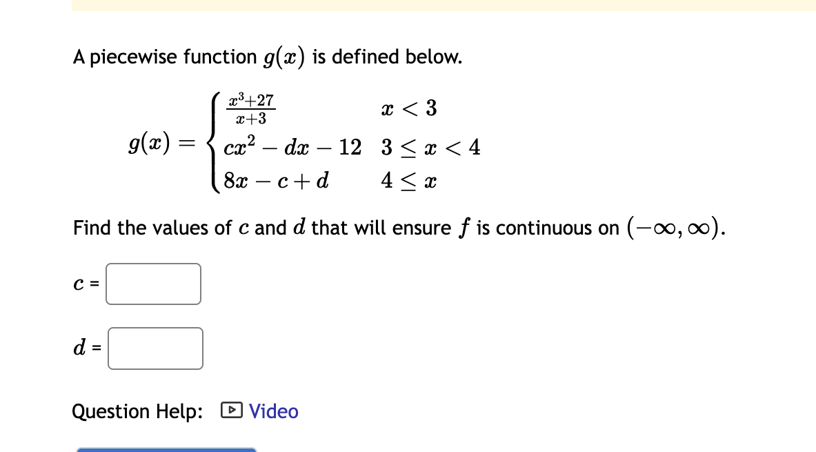 Solved A piecewise function g(x) is defined below. | Chegg.com