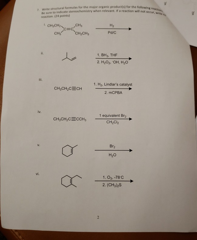 Solved Write structural formulas for the major organic | Chegg.com