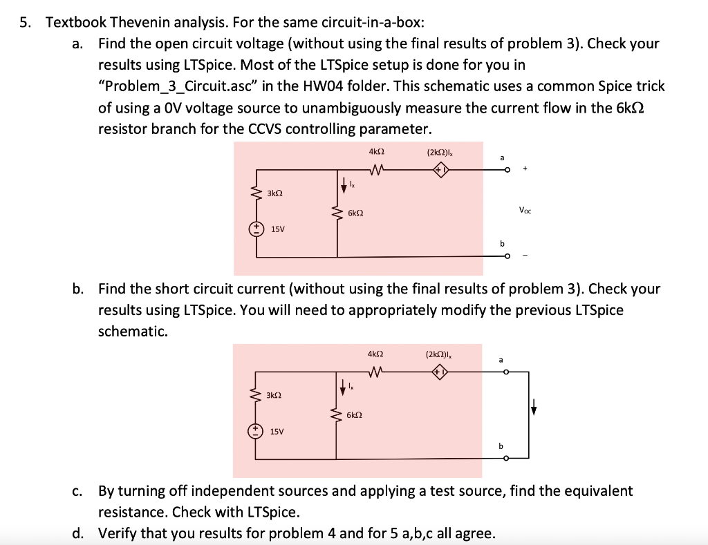 Solved Textbook Thevenin analysis. For the same | Chegg.com