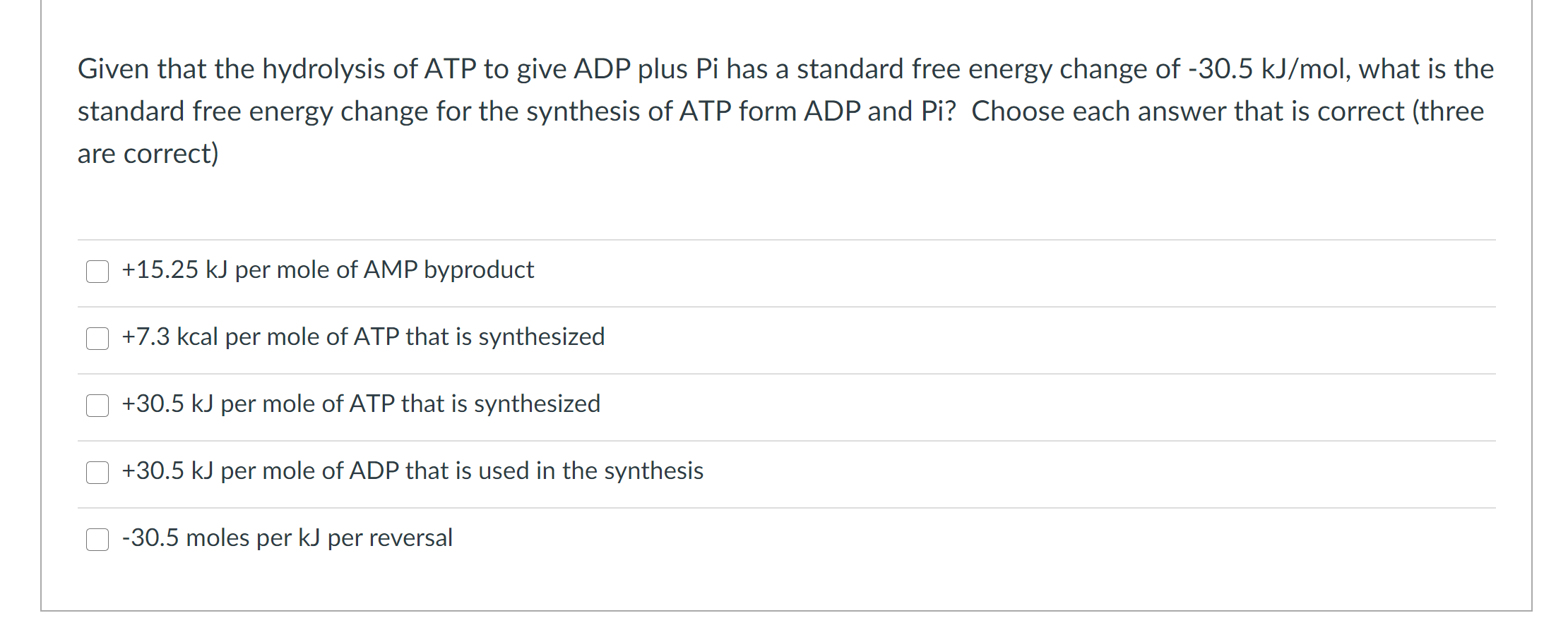 Solved Given that the hydrolysis of ATP to give ADP plus Pi | Chegg.com